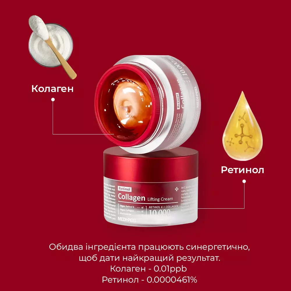 MEDIPEEL Retinol Collagen Lifting Cream - Антивіковий Ліфтинг-крем з Ретинолом