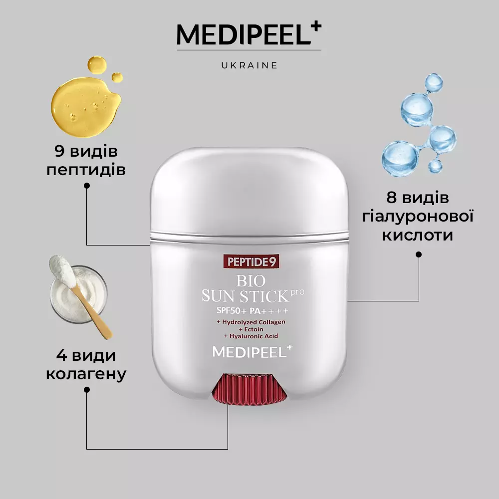 MEDIPEEL Peptide 9 Bio Sun Stick Pro SPF50+ PA++++: антивозрастная защита от солнца