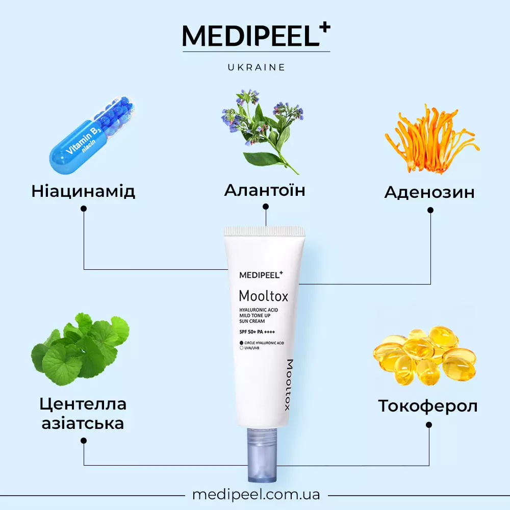 MEDIPEEL Mooltox Hyaluronic Acid Mild Tone Up Sun Cream ...