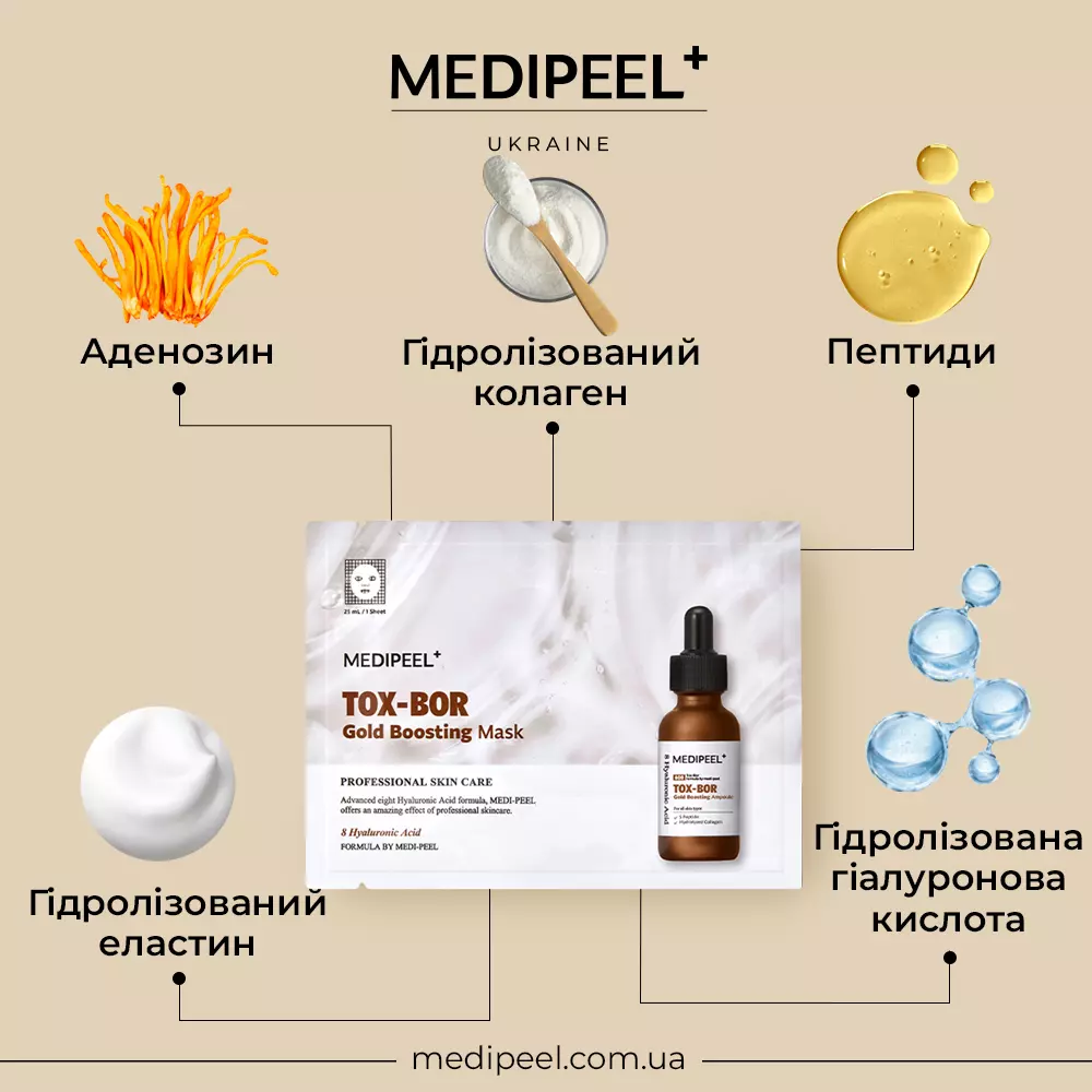 Питательная маска для упругости кожи MEDIPEEL Tox-Bor Gold Boosting Mask